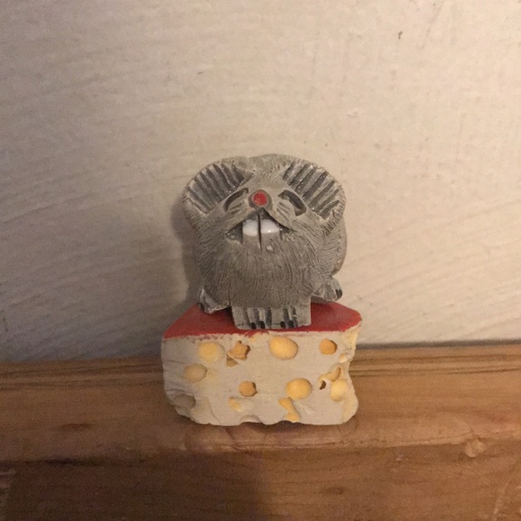 Art | Small Resin Mouse On Swiss Cheese Figurine | Poshmark